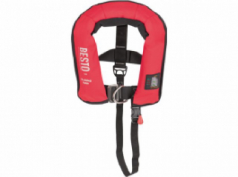 Besto Inflatable Life Jacket PRO AUTO RED with HARNESS 15-40Kg+ JUNIOR